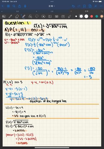 Chapter 2 Section 2 10 Other Applications Tangent Line Approximation And Elasticity Of Demand