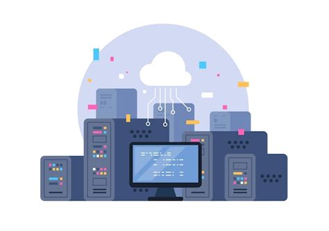 Premium Vector Data Center Hosting Cloud Storage Server Storage