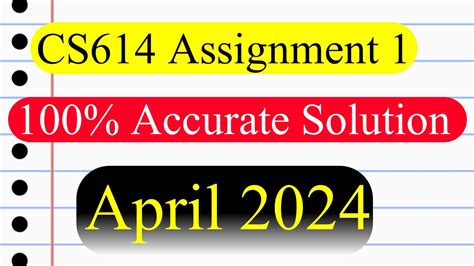 Cs614 Assignment 1 Cs614 Assignment 1 Spring 2024 100 Correct Complete Youtube