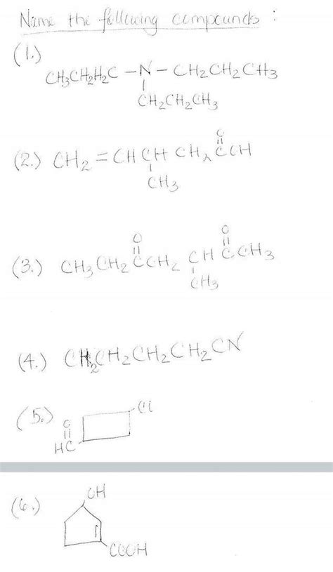 Solved Name the following com canicks CH₃ CHGH C N CH₂ Chegg com