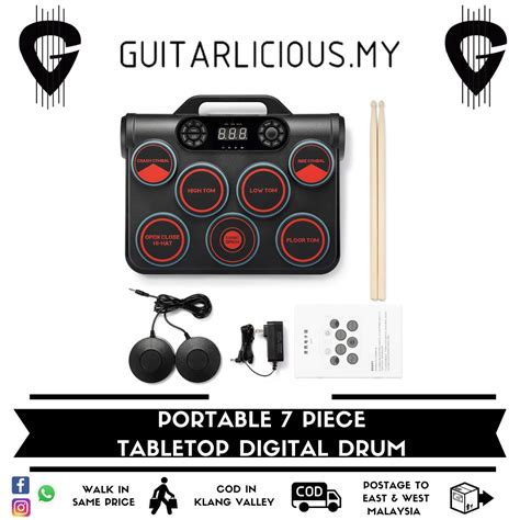 Portable Tabletop Digital Drum Kit Tbdd Hobbies And Toys Music And Media Musical Instruments On