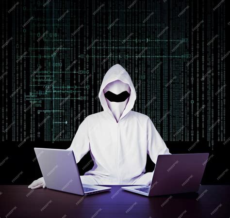 후드가 있는 현대화된 해커 다크 웹 사이버 범죄 사이버 공격의 개념 Ai 생성 이미지 프리미엄 사진