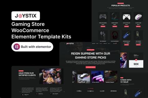 Joystix Gaming Store Woocommerce Elementor Template Kit