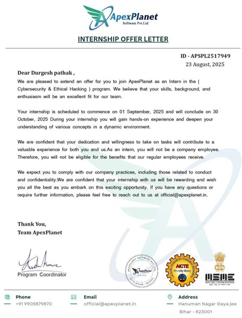 Internship Cybersecurity Ethicalhacking Penetrationtesting Infosec