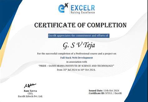 Fullstackdevelopment Webdevelopment Excelr Learningjourney