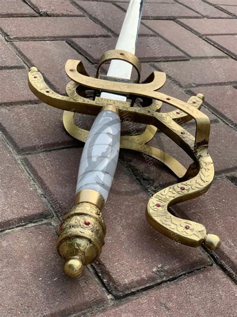 Inigo Montoya Inspired Sword Handmade Brass Hilt Gemstone Movie Prop