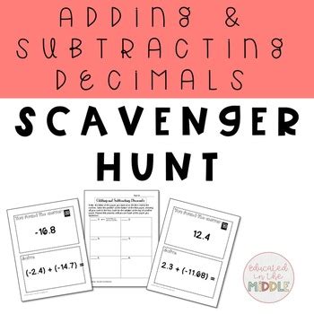 Adding And Subtracting Decimals With Negative Numbers By Educated In The Middle