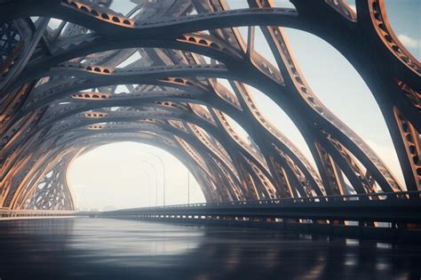 Premium Ai Image Pattern Of Bridge Structures In Urban Tones