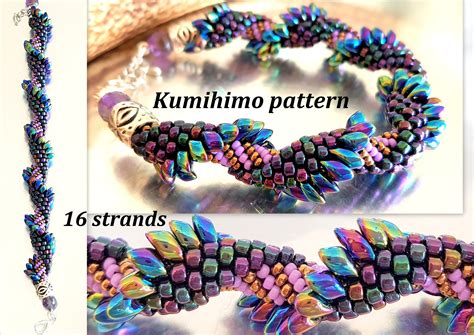 16 Strands Kumihimo Seed Beads Braid Bracelet Pattern Tutorial Etsy