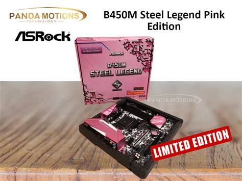 ASROCK B450M Pink Steel Legend Motherboard (LIMITED, 58% OFF