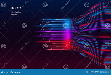 Fractal Elements Big Data Analysis Visualization Stock Vector