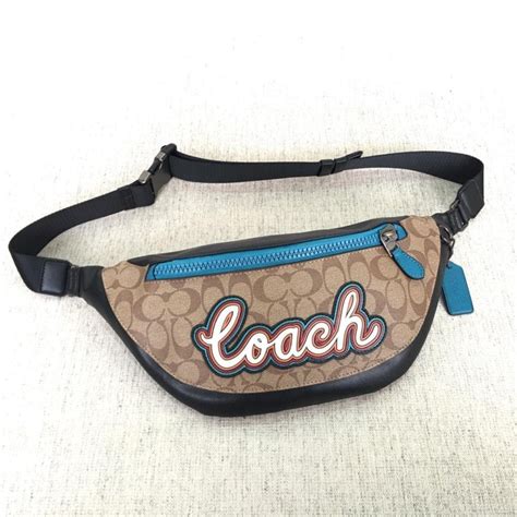 Jual Tas Coach Belt Bag Signature Warren Waist Bag Script Tan Original