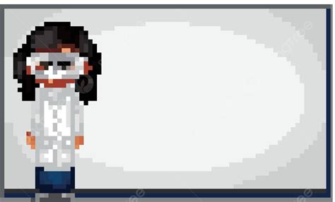 Border Template With Science Student Standing Scientific Vector