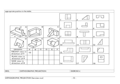 Orthographic Projection Exercises Technische Tekeningen Worksheets Library