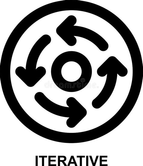 Iterative Iteration Lifecycle Life Cycle Process Around Outline Icon Stock Vector