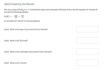 Solved Data And Lab Submission Entropy Of Borax