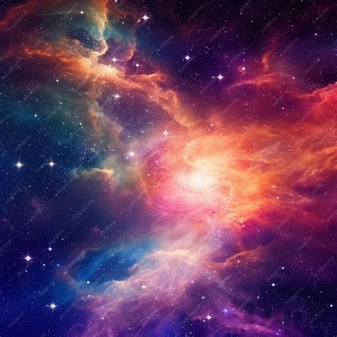 Premium Photo A Close Up Of A Colorful Galaxy With Stars And A Bright