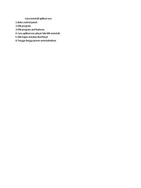Cara Uninstall Aplikasi Nox Pdf