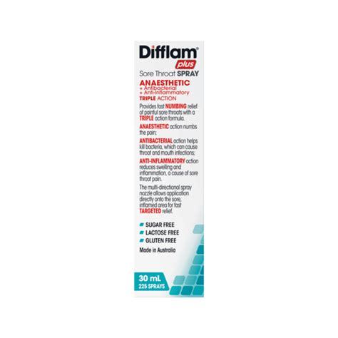 Difflam Plus Anaesthetic Sore Throat Spray Difflam