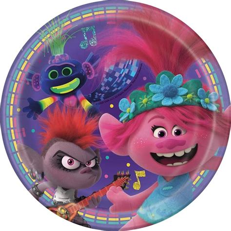 Trolls Paper Cake Plates Its Party Time