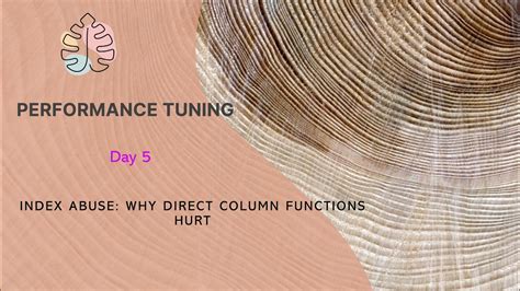 Performance Tuning Avoid Applying Functions Directly To Columns In Where Join On Clausesday 5