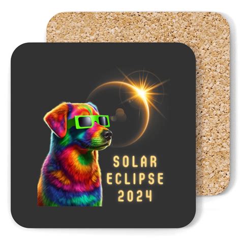 Solar Eclipse 2024 Design Dog Wearing Solar Eclipse Glasses T