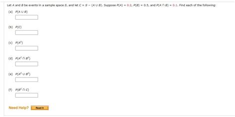 Solved Let A And B Be Events In A Sample Space S And Let Chegg