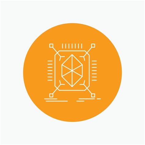 Object Prototyping Rapid Structure 3d White Line Icon In Circle Background Vector Icon