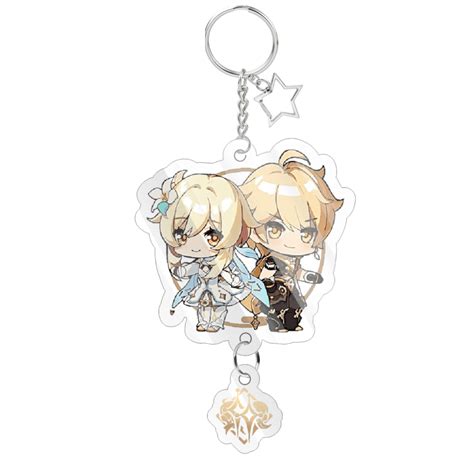 Genshin Impact Chibi Game Anime Traveler Outlander Keychain
