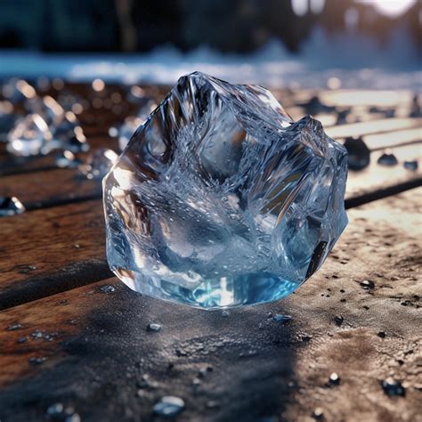 Premium Ai Image Close Up Of Ice On The Ground