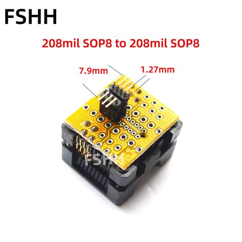 SOP To SOP8 Test Socket 150mil 208mil SOP8 To SOP8 Adapter Solder Free Online Test Pitch 1 27mm