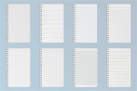 Notebooks Sheets Lined Checkered And Dots Pages 23587670 Vector Art At Vecteezy