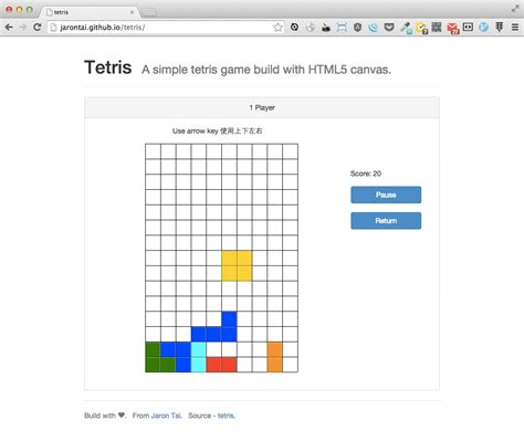 github jarontai tetris html5 tetris game supports two players