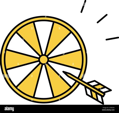 Roulette Darts Icon Simple Line Drawing Vector Illustration Stock
