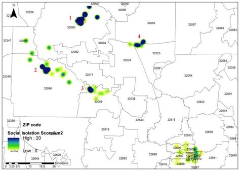 Kernel Density Map Of Visiting Intensity Of Socially Isolated Download Scientific Diagram