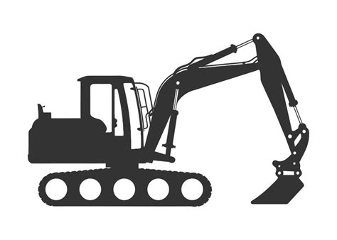 Premium Vector Backhoe Silhouette On A White Background Vector