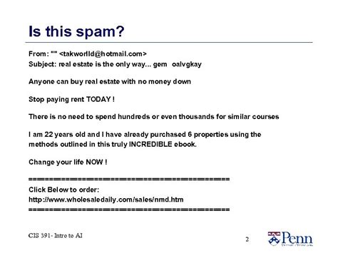 Naïve Bayes For Text Classification Spam Detection Cis