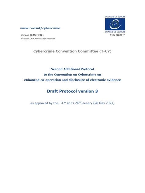 Draft 3 Second Additional Protocol Eletronic Evidence Pdf Treaty