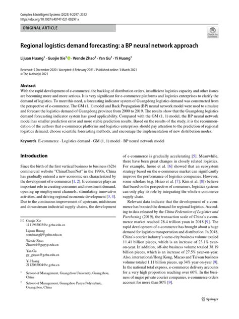 Regional Logistics Demand Forecasting A Bp Neural Network Approach Pdf Artificial Neural