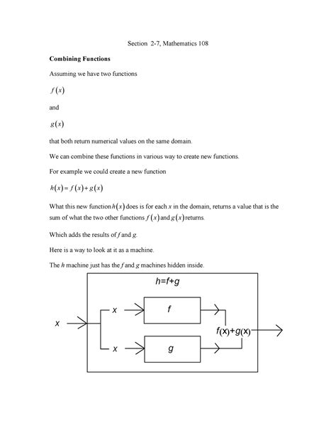 Combining Functions Notes Studocu