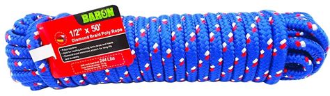 Baron 42617 Rope 12 In Dia 50 Ft L 244 Lb Working Load Polypropyl
