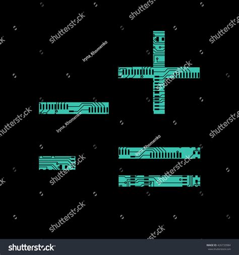 Circuit Board Symbol Underscore Dash Plus Stock Vector Royalty Free