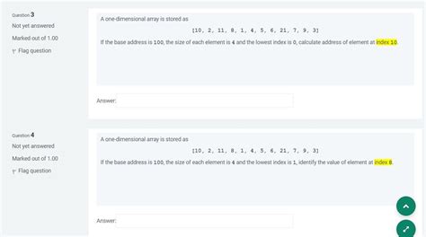 Solved Question Not Yet Answered A One Dimensional Array Chegg