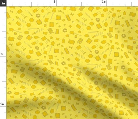Yellow Electronic Components Fabric Spoonflower