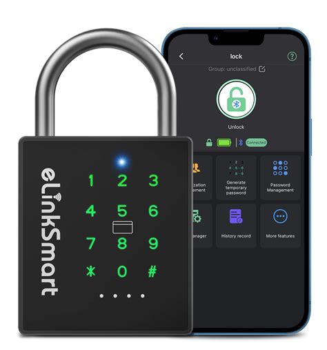 Elinksmart Heavy Duty Smart Padlock With Key Backup Rfid Lock With Code Weatherproof Bluetooth