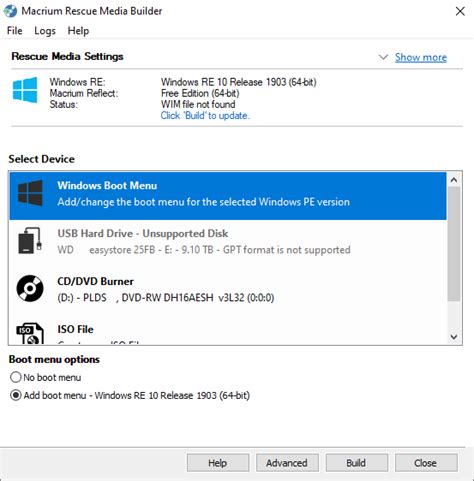 Macrium Reflect Create A Rescue Partition Tutorials