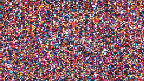 Colorful Abstract Mosaic Of Digital Pixels Arranged In A Random Pattern Stock Illustration