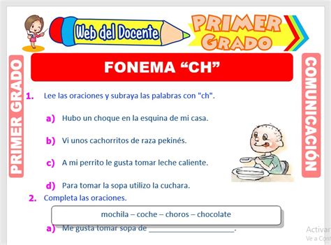 Fonema CH para Primer Grado de Primaria – Web del Docente