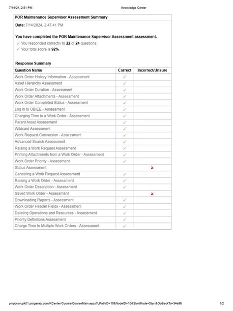oracle assessment summary pdf