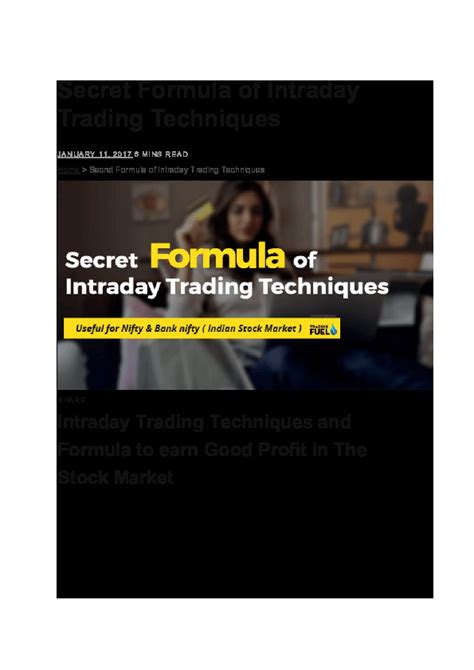 Secret Formula Of Intraday Trading Techniques PDFCOFFEE COM